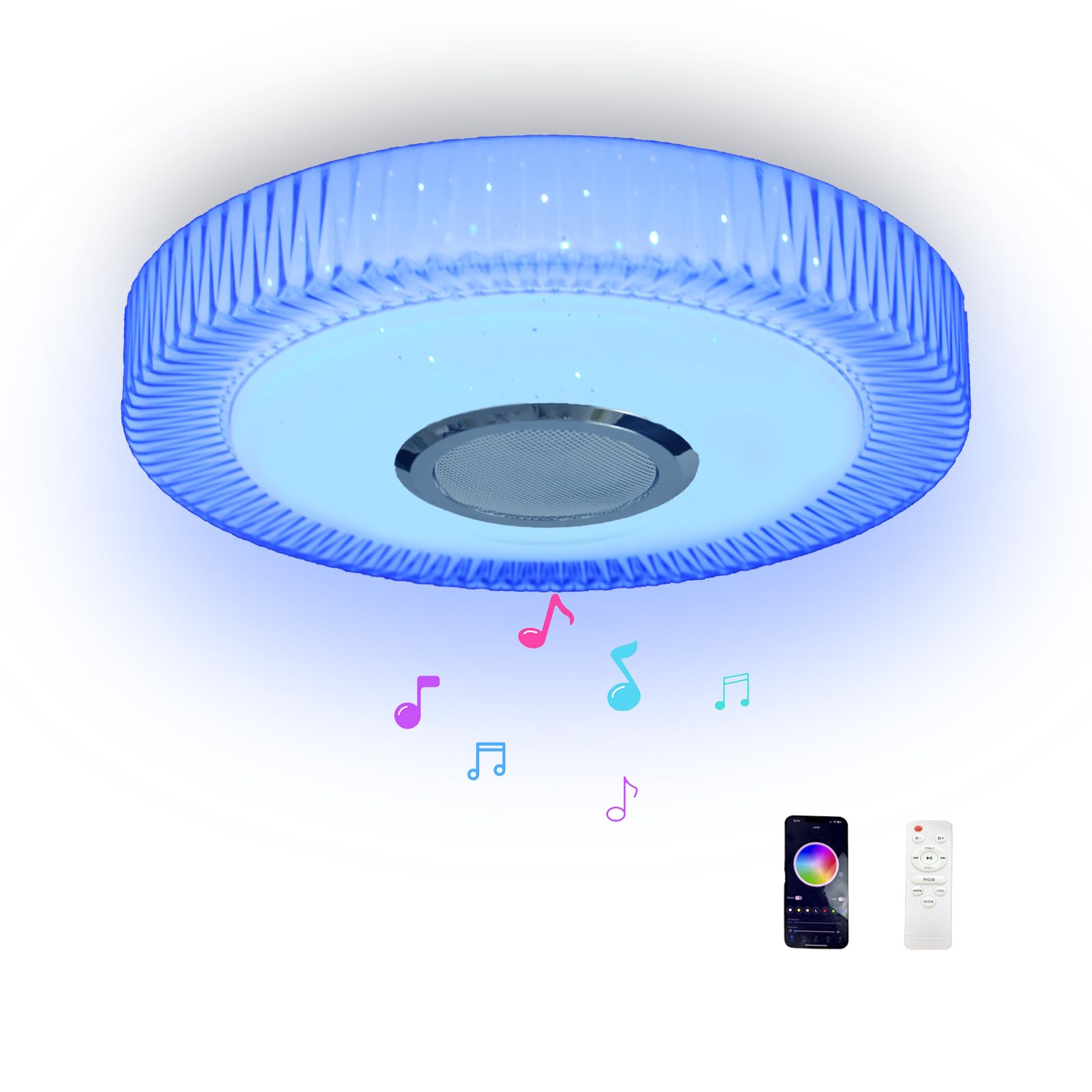 Snapklik.com : EXHOURME Bluetooth Speaker Ceiling Light 6000K Daylight ...