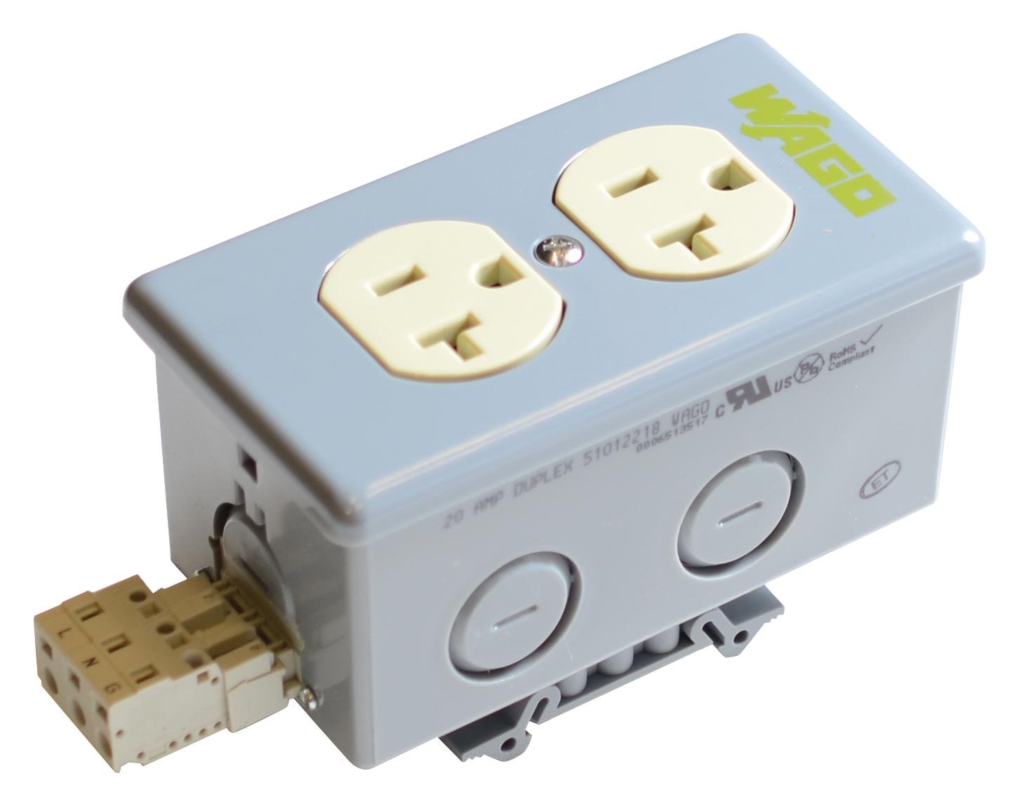 Wago Outlet Box, Rcpt, 20A, 120V, Din Rail - 51012218: Amazon.com ...