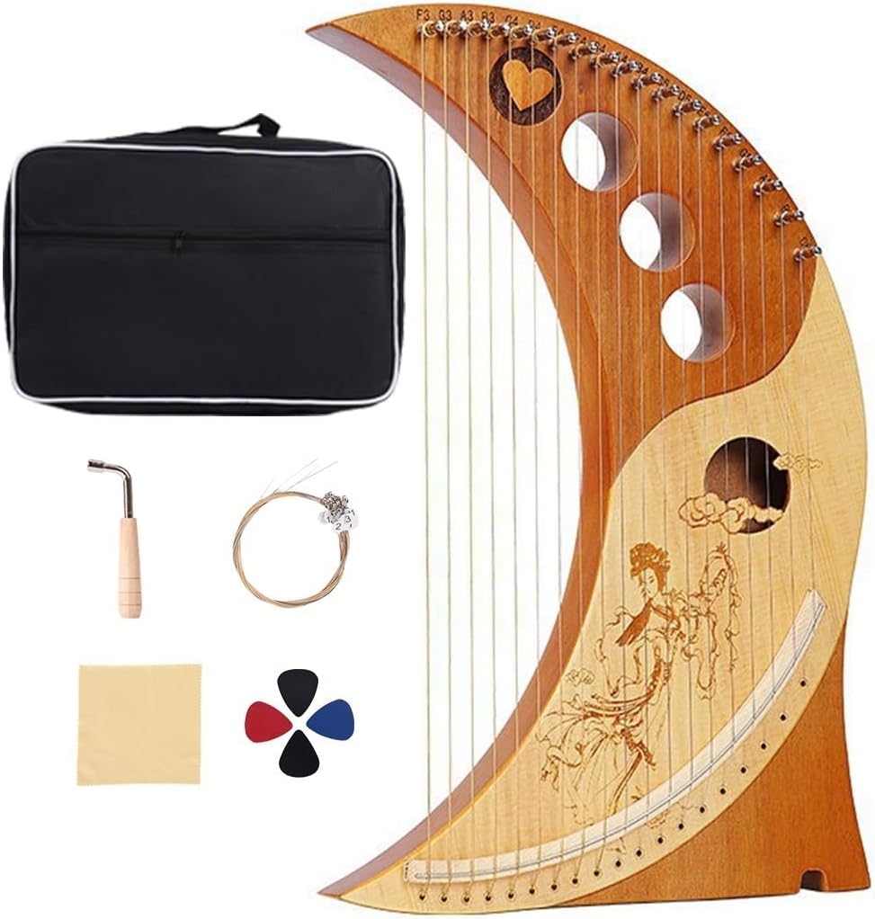 Amazon.com: Lyre Harp Instrument 19 String Classical Chang'e Flying To ...