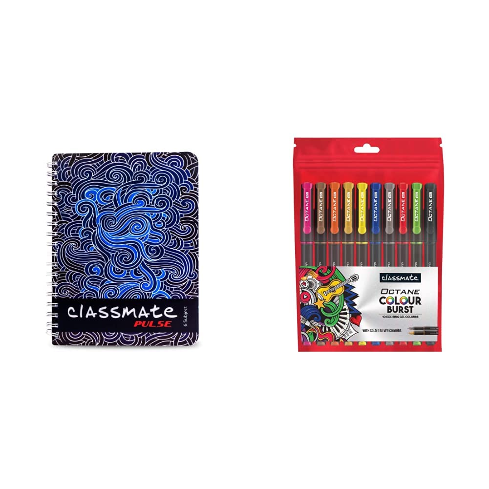 Classmate Pulse 6 Spiral Notebook - 240 mm x 180 mm, Soft Cover, 300 ...