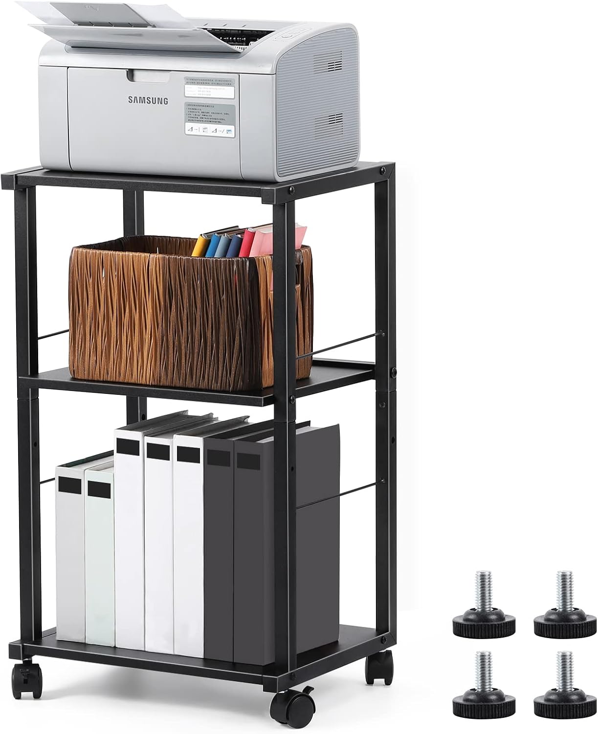 Amazon.com : MOOACE Printer Stand, 3 Tier Under Desk Home Printer Cart ...