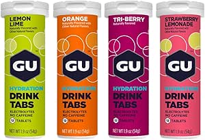 GU Energy Hydration Electrolyte Drink Tablets, Assorted Flavors, 4 ...