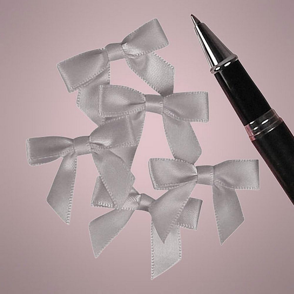Amazon.com: Mini Silver Satin Bows - 1 3/8 in. x 1in. - 50 Pack ...