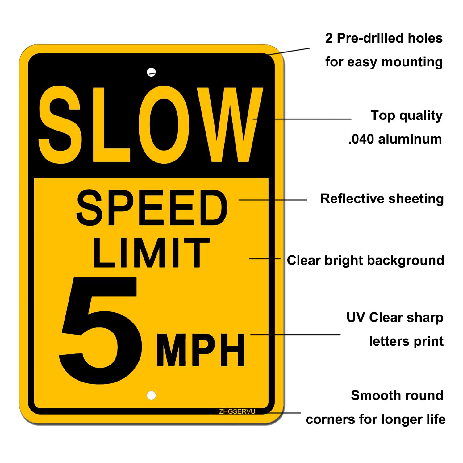 Snapklik.com : Slow Down Speed Limit 5MPH Sign