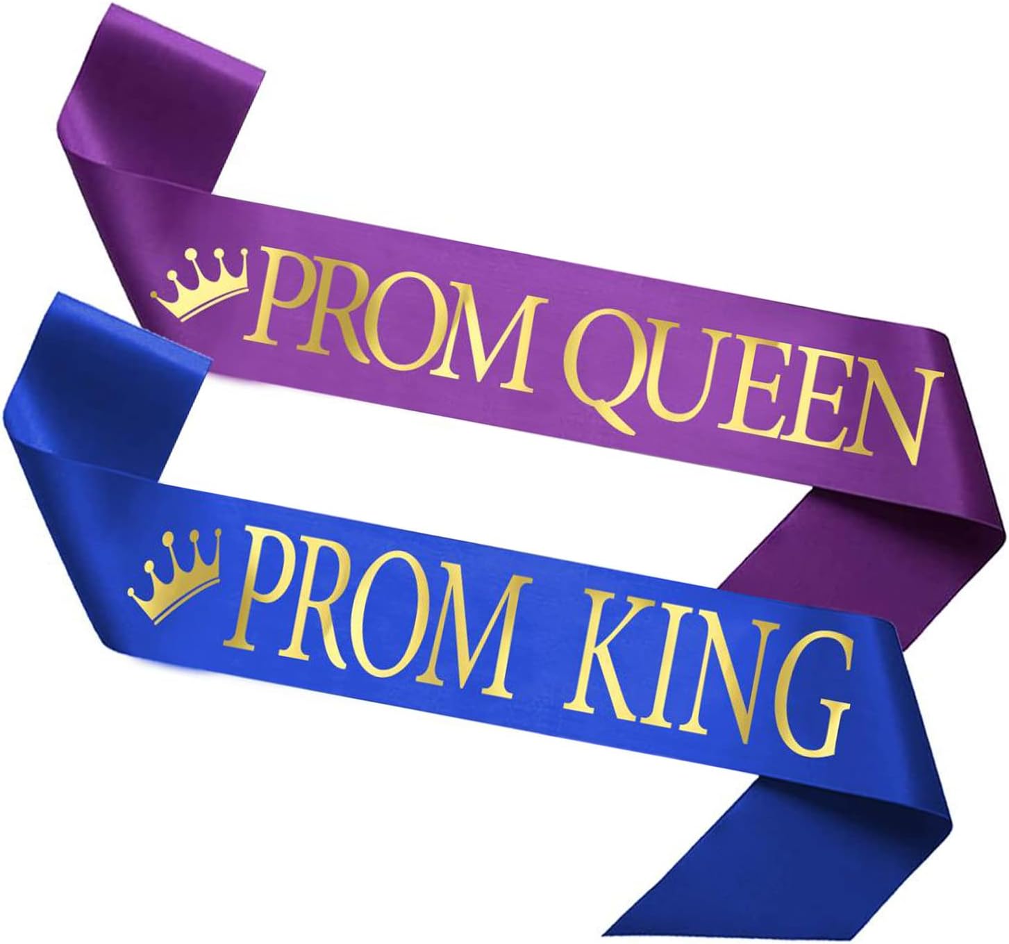 Amazon.com: Prom King and Prom Queen Sash, Purple and Blue Sashes with ...