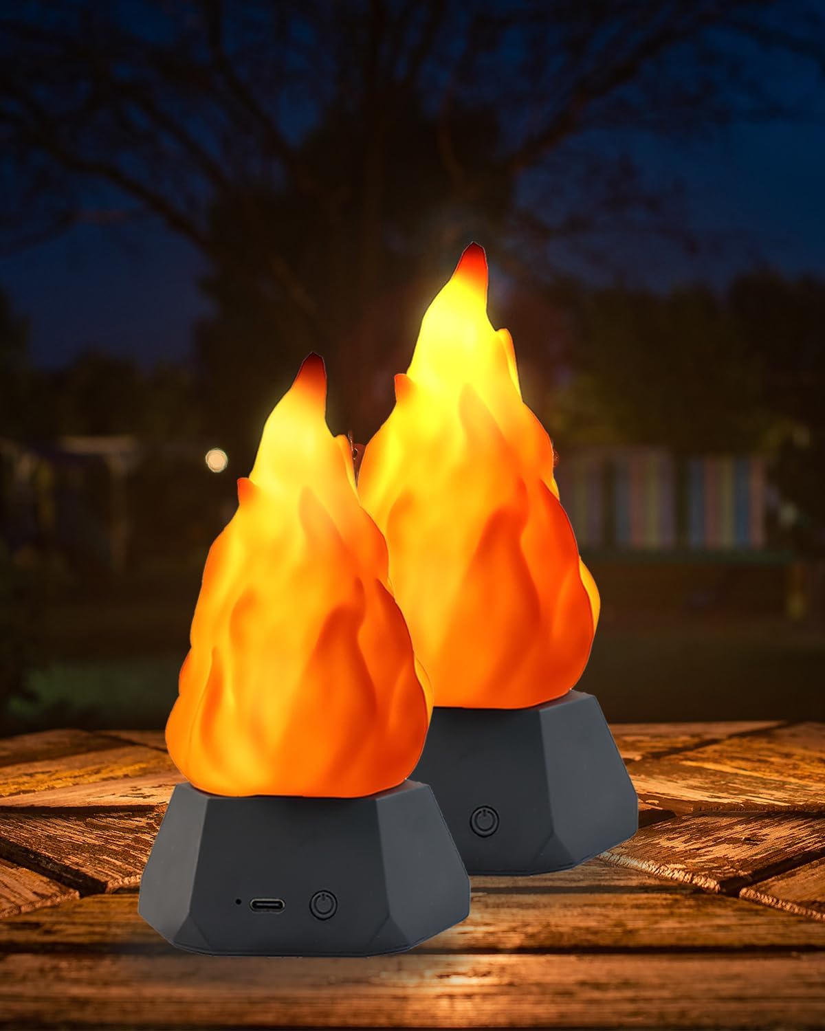 Amazon.com: ARTISTMART Fake Fire Lamp, LED Rechargeable Travel Night ...