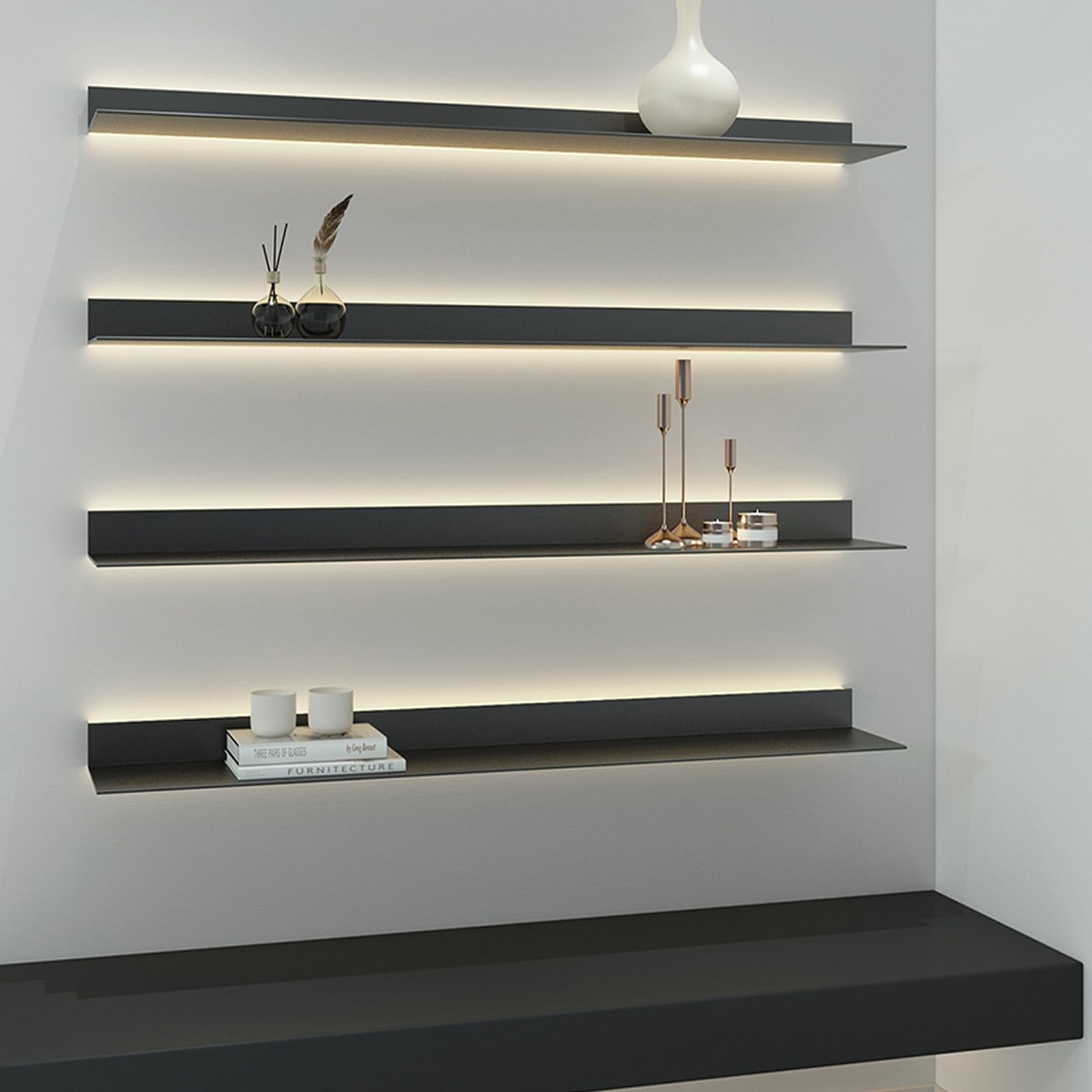 Amazon.com: EMYJAY Light-Emitting Shelves，Wall Mounted Light-Emitting ...