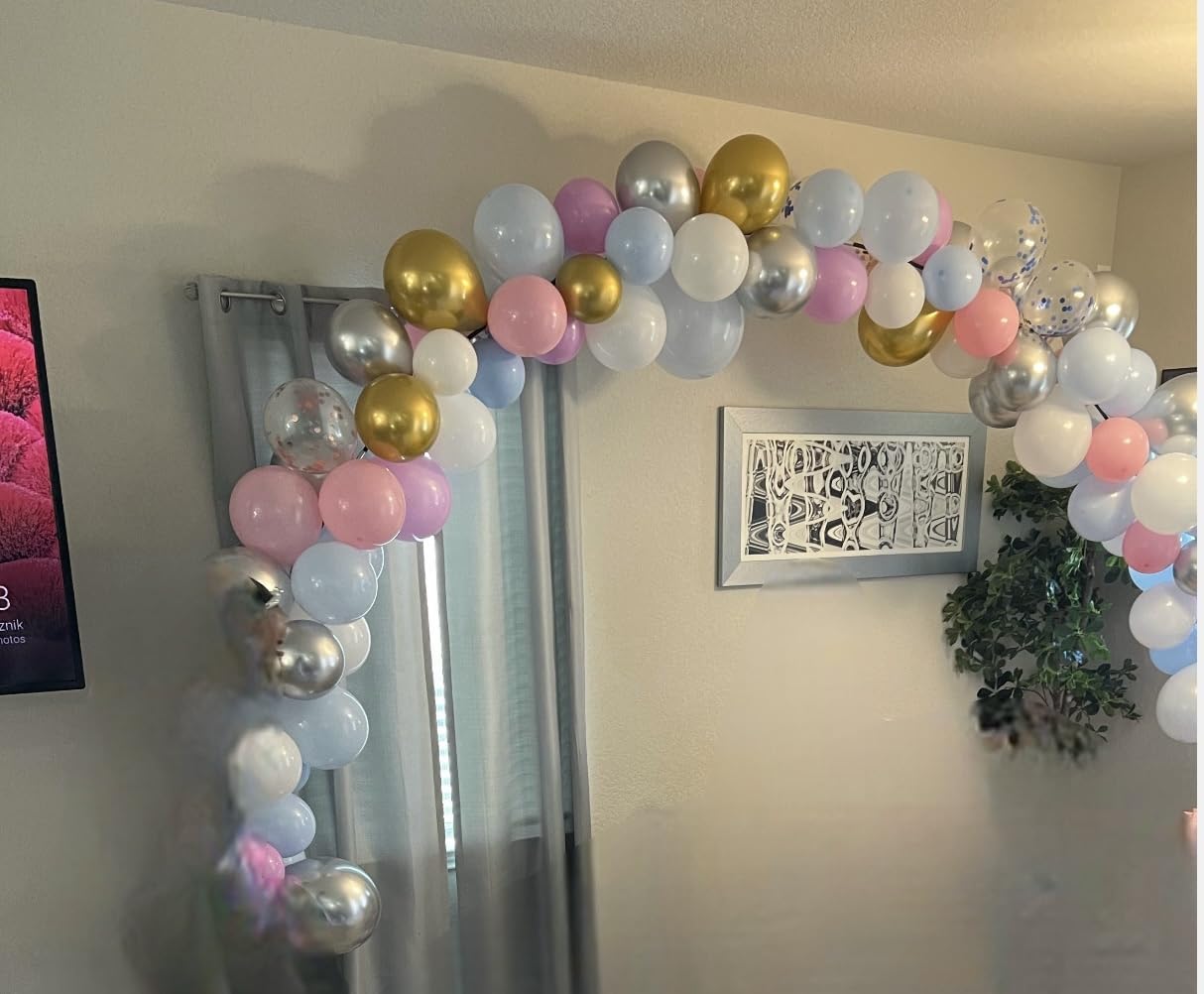 Amazon.com: Pink Blue and Gold Balloon Garland Arch Kit, Pink Blue and ...