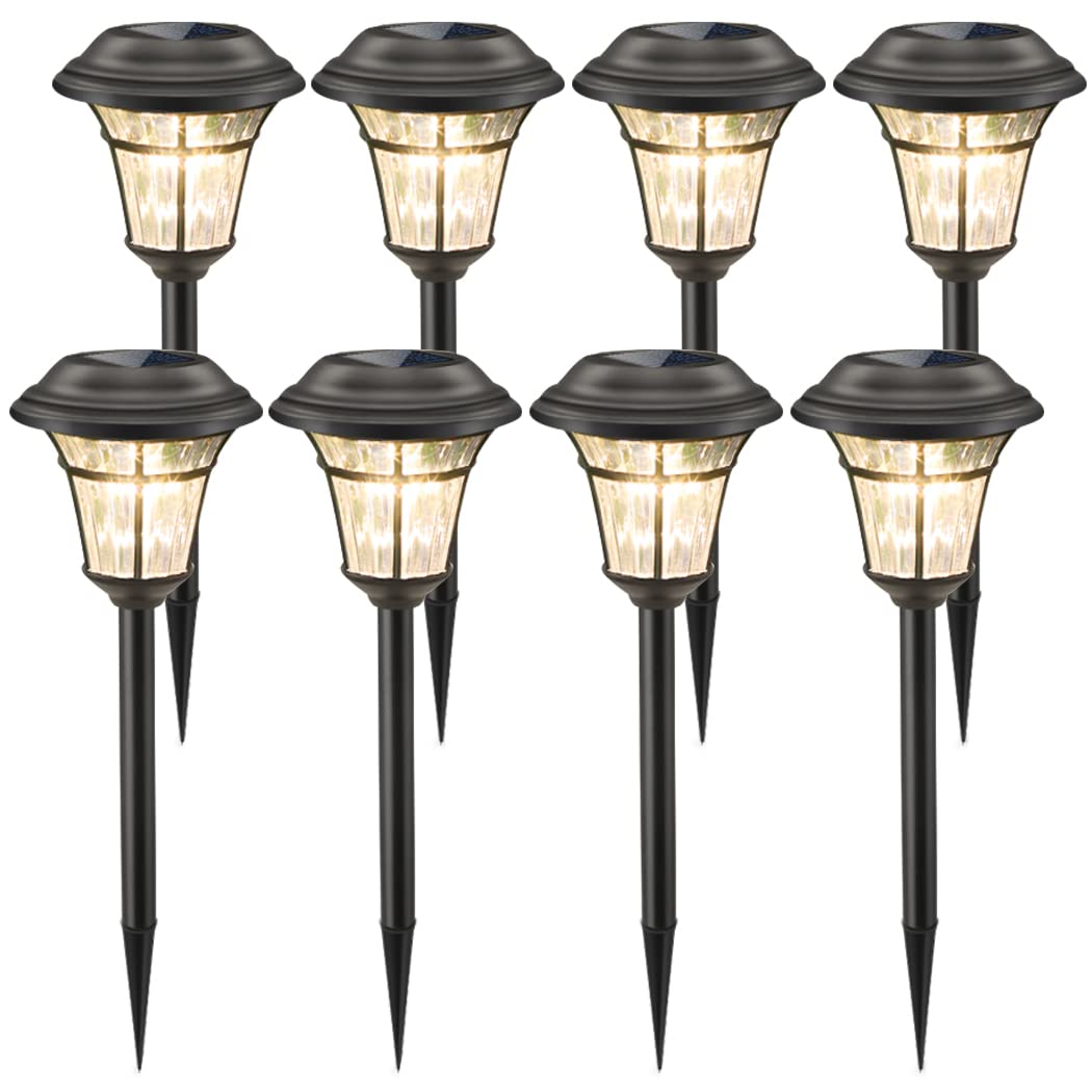 MAGGIFT 8 Pack Solar Pathway Lights Outdoor, IP65 Waterproof Solar ...