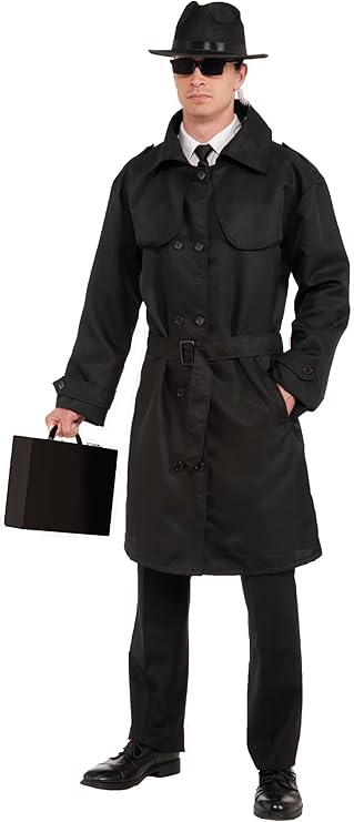 Amazon.com: Forum Novelties Adult Secret Agent Spy Costume Trench Coat ...