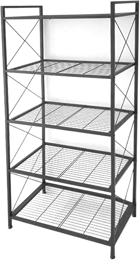 Amazon.com: SONGMICS 5-Tier Metal Storage Rack with Wheels, Mesh ...