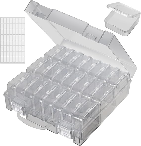 Amazon.com: Clear Bead Organizer Box, 24Pcs Small Plastic Bead Storage ...
