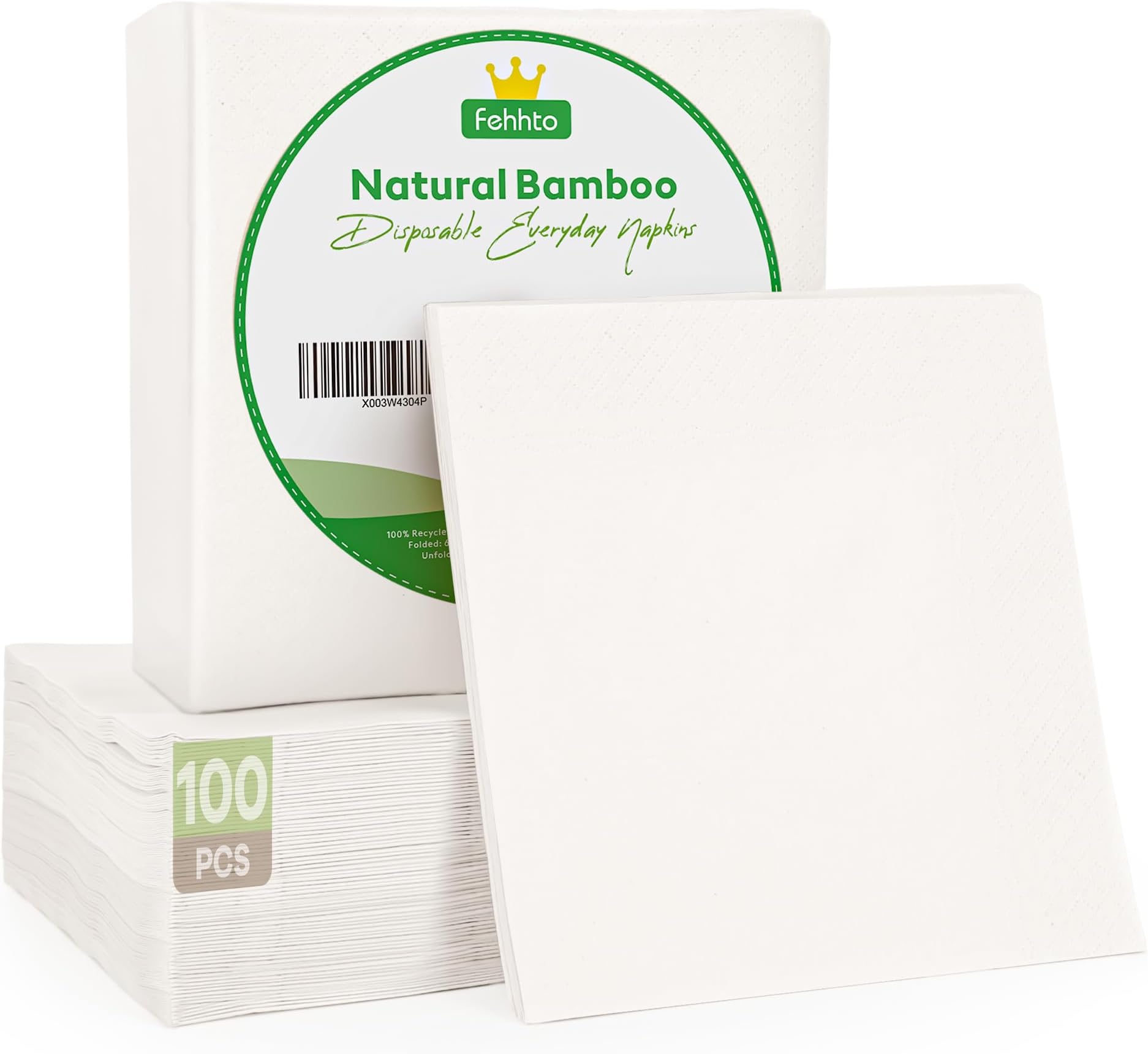 Amazon.com: FEHHTO White Disposable Napkins - 100 Count Paper Napkins ...