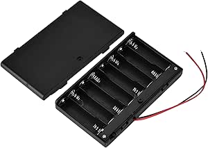 Battery Holder Storage Box with Power Switch, 8 Compartments, Organize ...