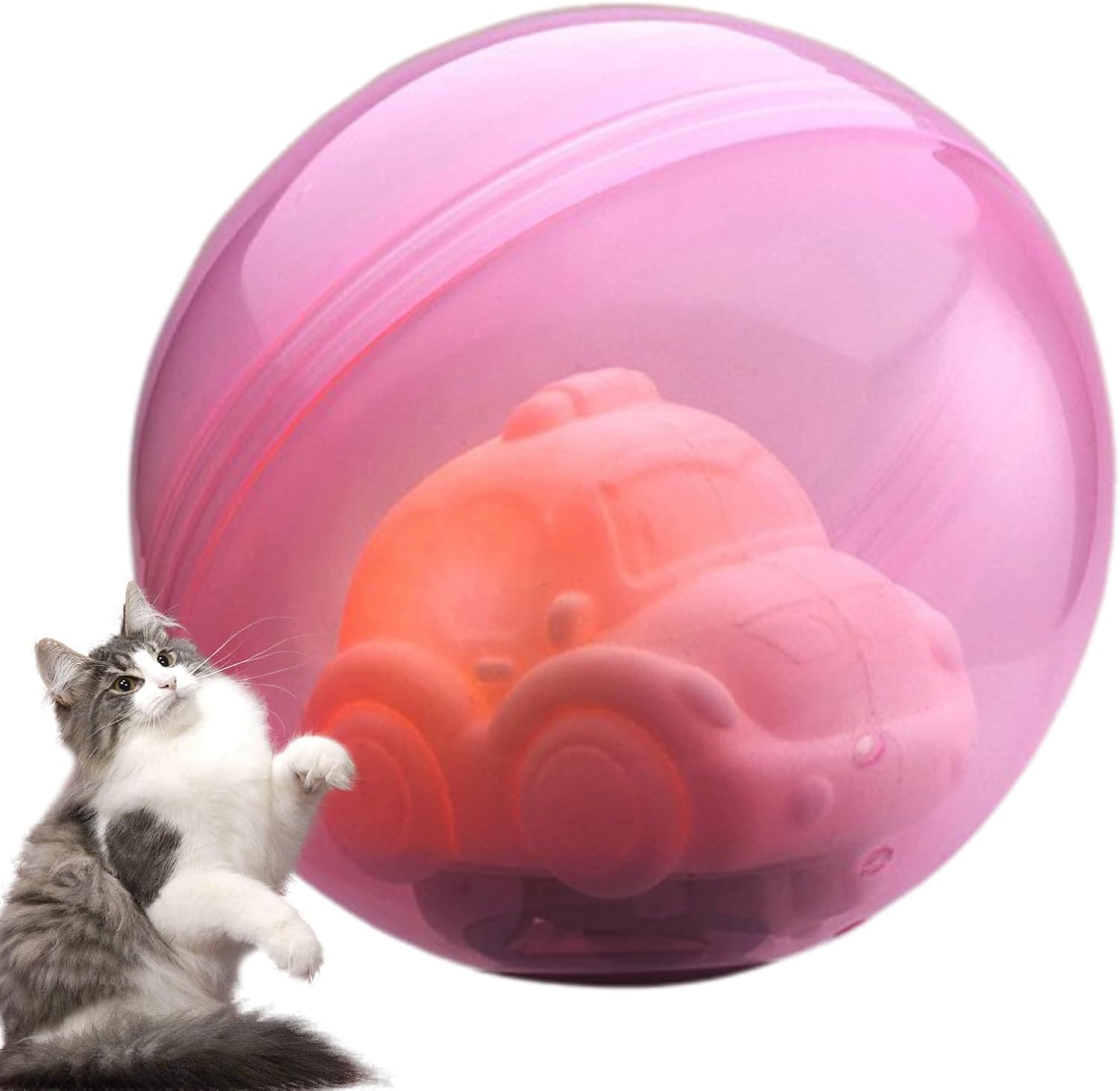 Automatic Cat Ball, Rechargeable Cat Ball Toy with Light and Music, Fun ...