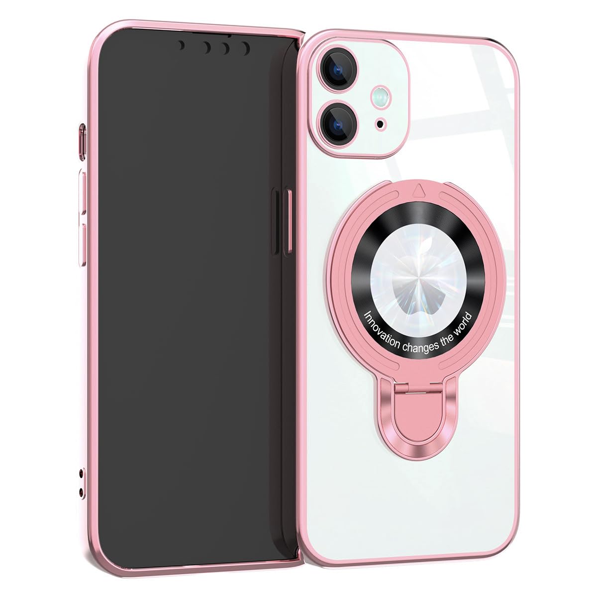 Amazon.com: EiYioun Plated Case for iPhone 12 Mini with Metal Ring ...