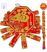 Amazon.com: Winlyn 7 Set Chinese New Year Party Decorations Chinese Red ...