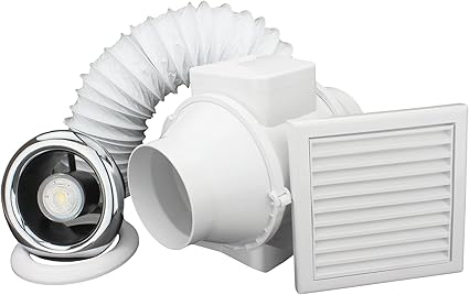VENTS 4 inch Inline Bathroom Extractor Fan Kit Silent Timed Universal ...