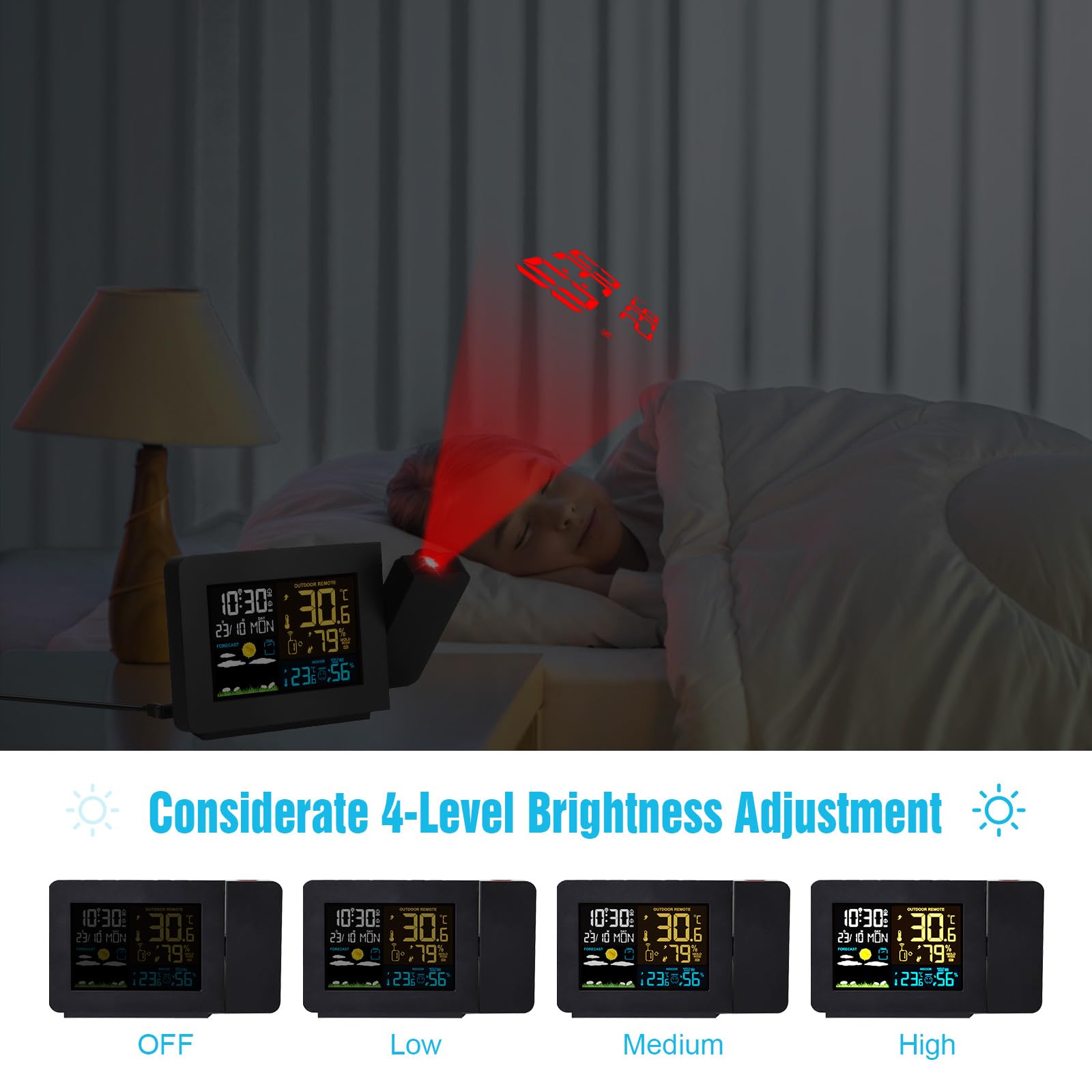 Atomic Alarm Clock With Ceiling Projection