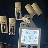 Amazon | Timloon デジタル温度湿度計 外気温度計 ワイヤレス 温湿度計 3つセンサー 室外/室内 高精度/LCD大画面/バックライト機能付き/時計カレンダー/温湿度超限警報 ...