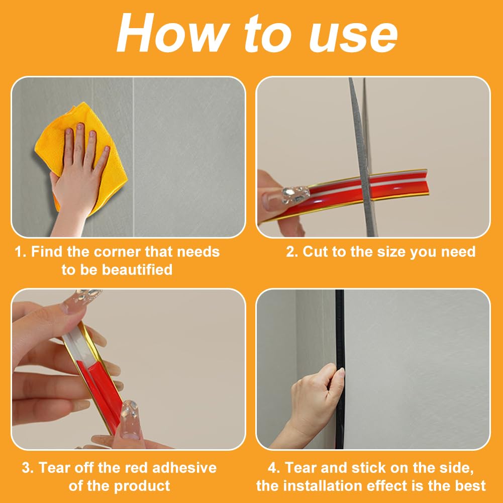 Snapklik.com : 20Ft L-Shape Tile Trim, Peel And Stick PVC Exterior Trim ...