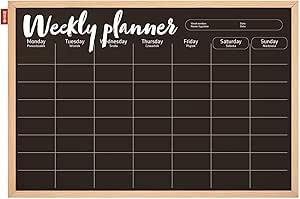 Amazon.com : Memobe - Blackboard Black - Weekly Planner - in Wooden ...
