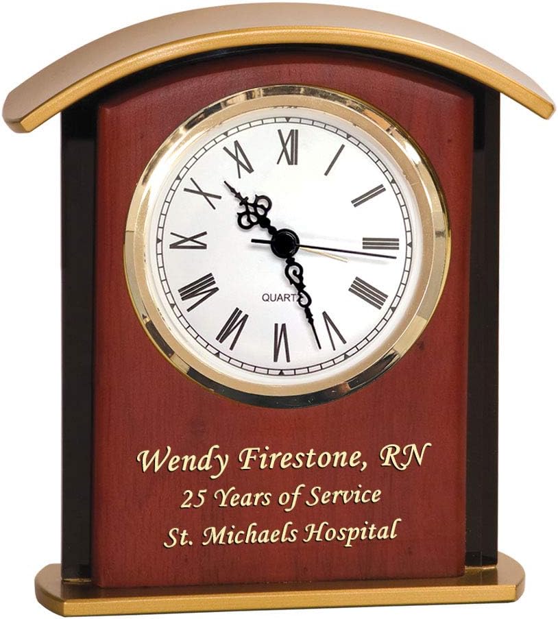 Amazon.com: Shelf Clock Etched Gold Service Award Gift Company Years of ...