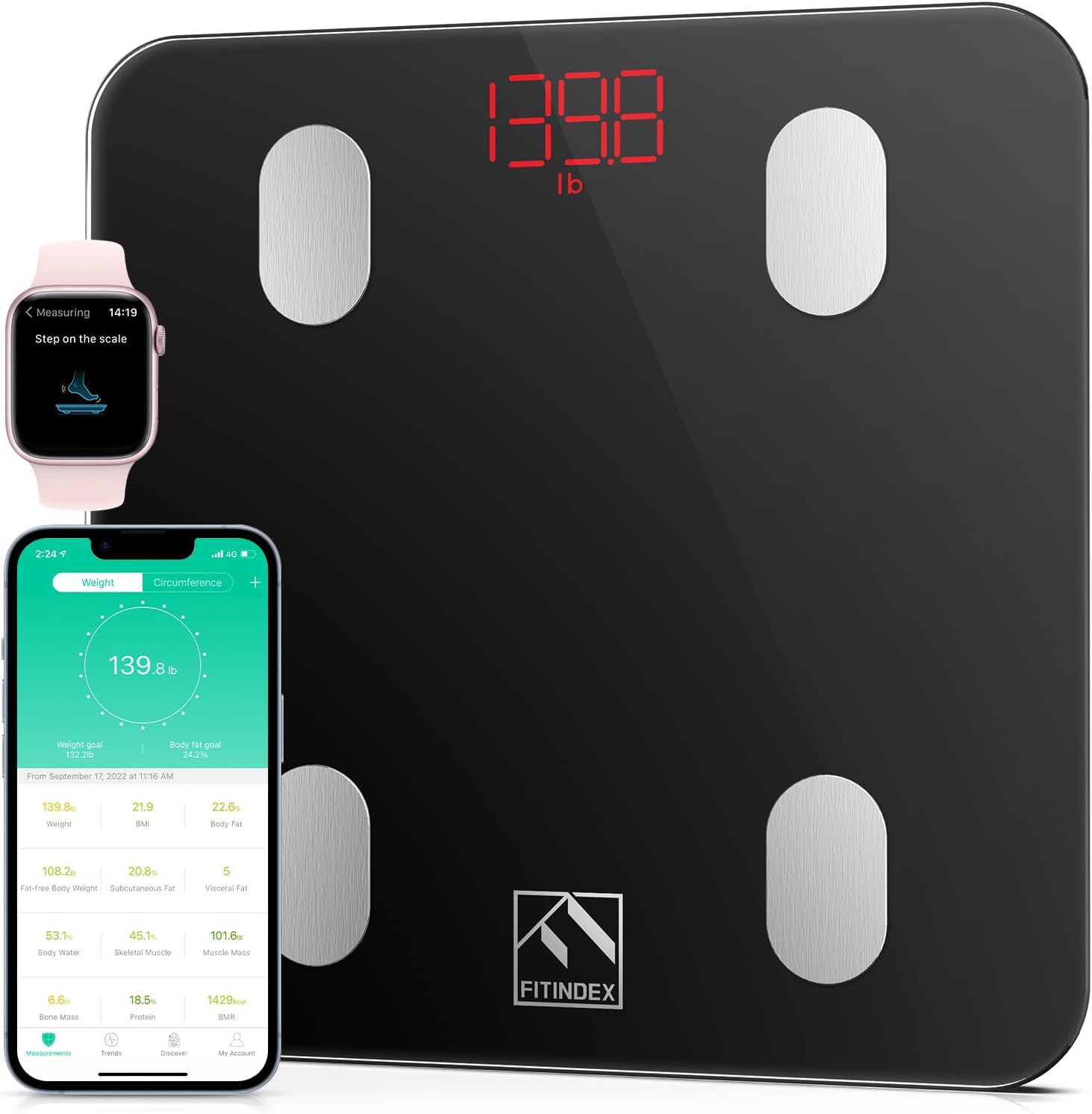 RENPHO Smart WiFi Scale for Body Weight, Digital Bluetooth Weight Scale ...
