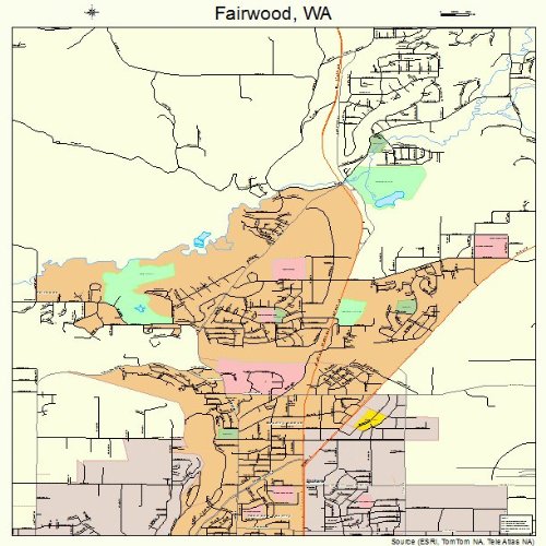 Large Street & Road Map of Fairwood, Washington WA - Printed poster ...