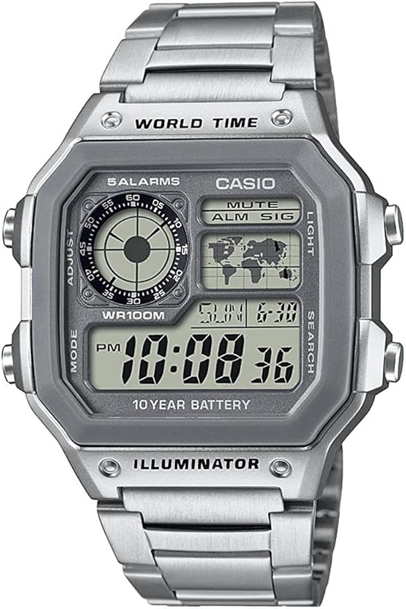 Buy Casio AE-1200 Series World Time Digital Men's Watch, Genuine Box ...