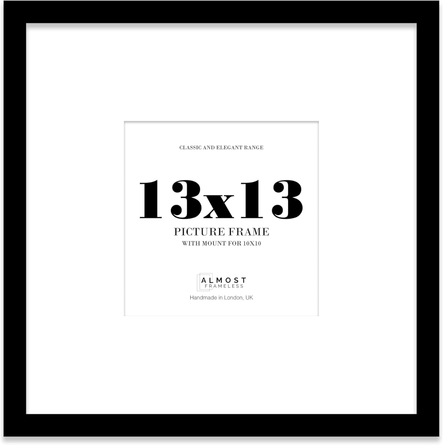 Almost Frameless 13x13 Square Picture Frame, Display Pictures 10x10 ...