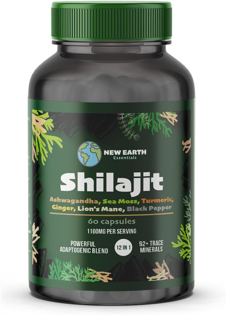 Shilajit Sea Moss Lions Mane Ashwagandha Turmeric Ginger Black Pepper ...