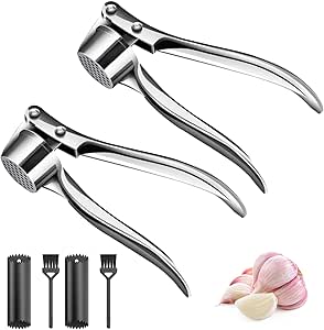 Amazon.com: Luckwaii Pack of 2 Garlic Press Stainless Steel Garlic ...