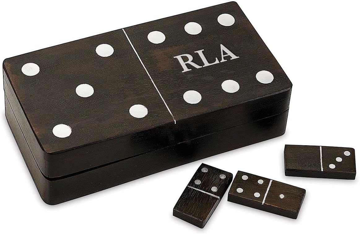 Amazon.com: Lillian Vernon Personalized Domino Set in Wood Display Box ...
