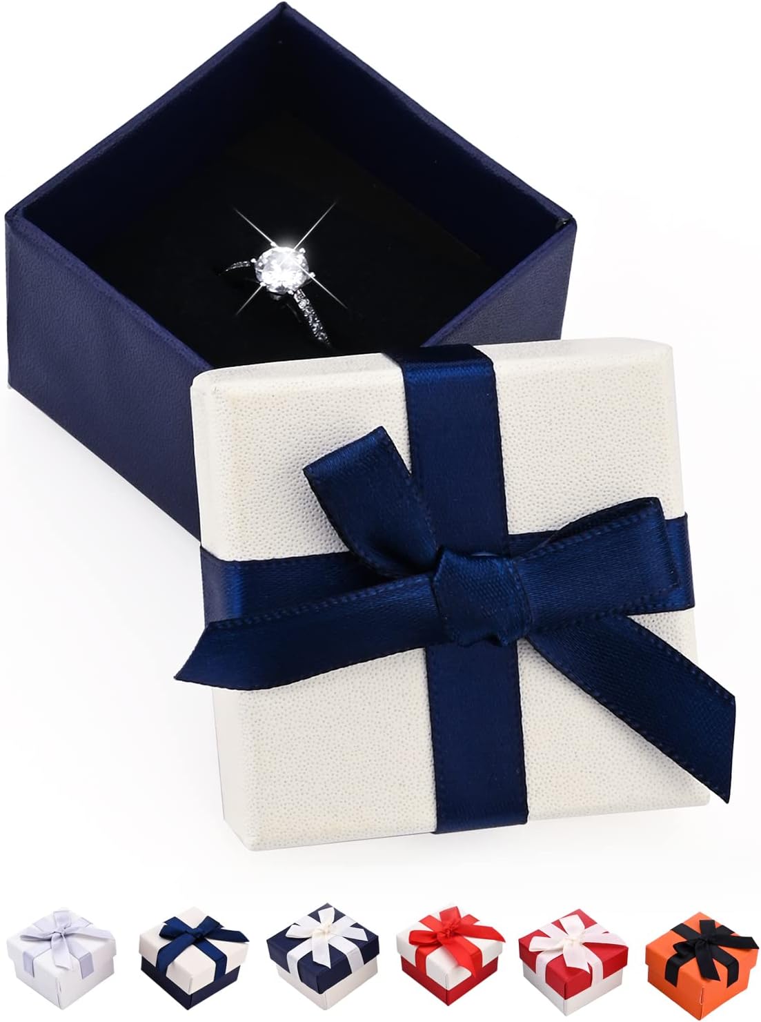 Jewellery Gift Boxes with Lids,Cardboard Square Ring Gift Box,5x5x3.5cm ...