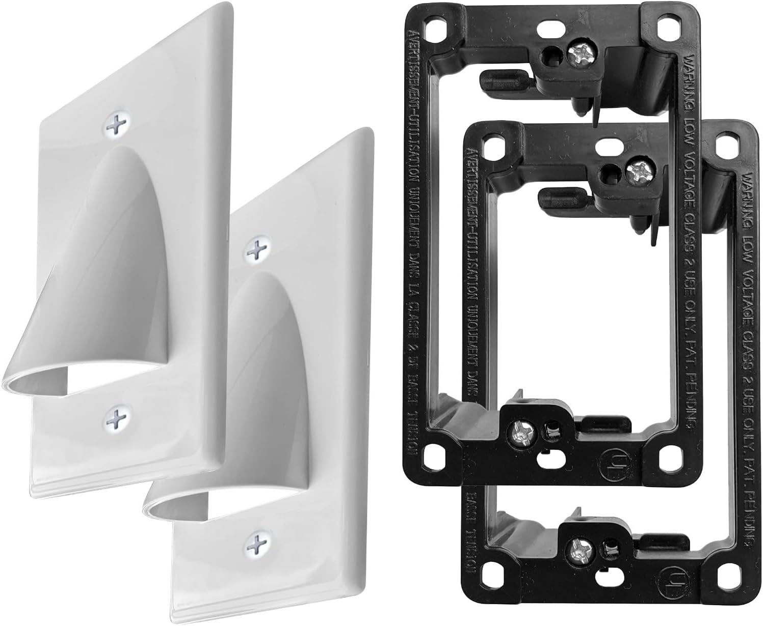 Amazon.com: 2 Pack In Wall Cable Management Kit - Recessed Wall Plate ...