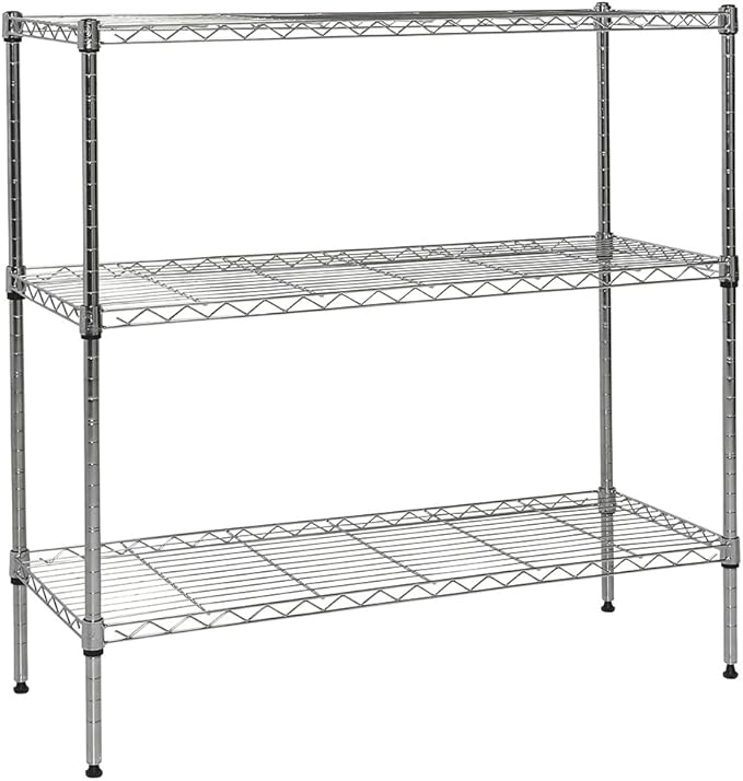 Amazon.com: Apollo Hardware Chrome 3-Shelf Wire Shelving with Wheels 14 ...