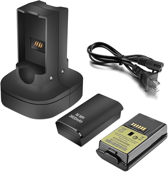 Amazon.com: 2 Pack Rechargeable Battery with Dual Charging Station Dock ...