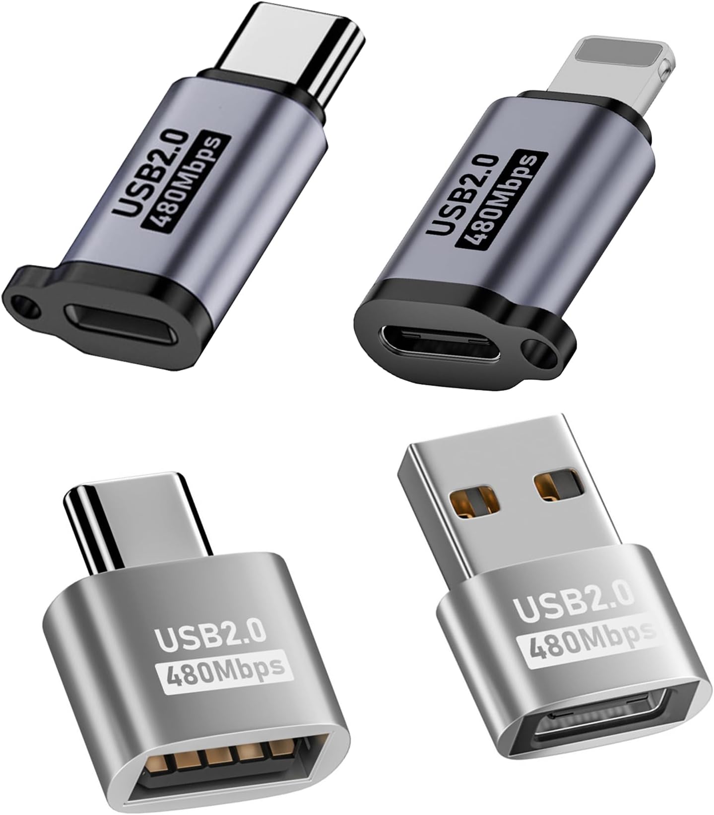Adaptadores USB C (4 paquetes), adaptador tipo C a USB 2.0OTG ...