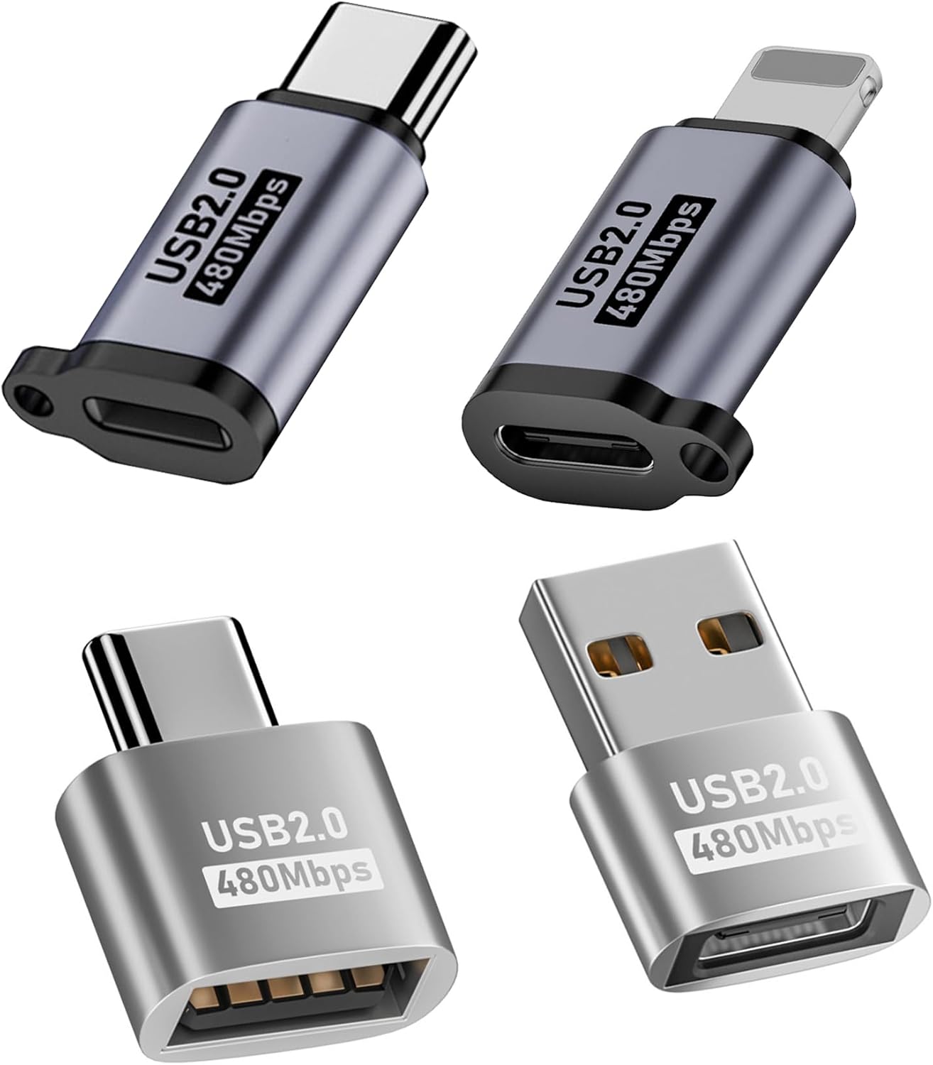 Amazon.com: SZAWINLI USB C Adapters (4 Pack), Type C to USB A, Multi ...