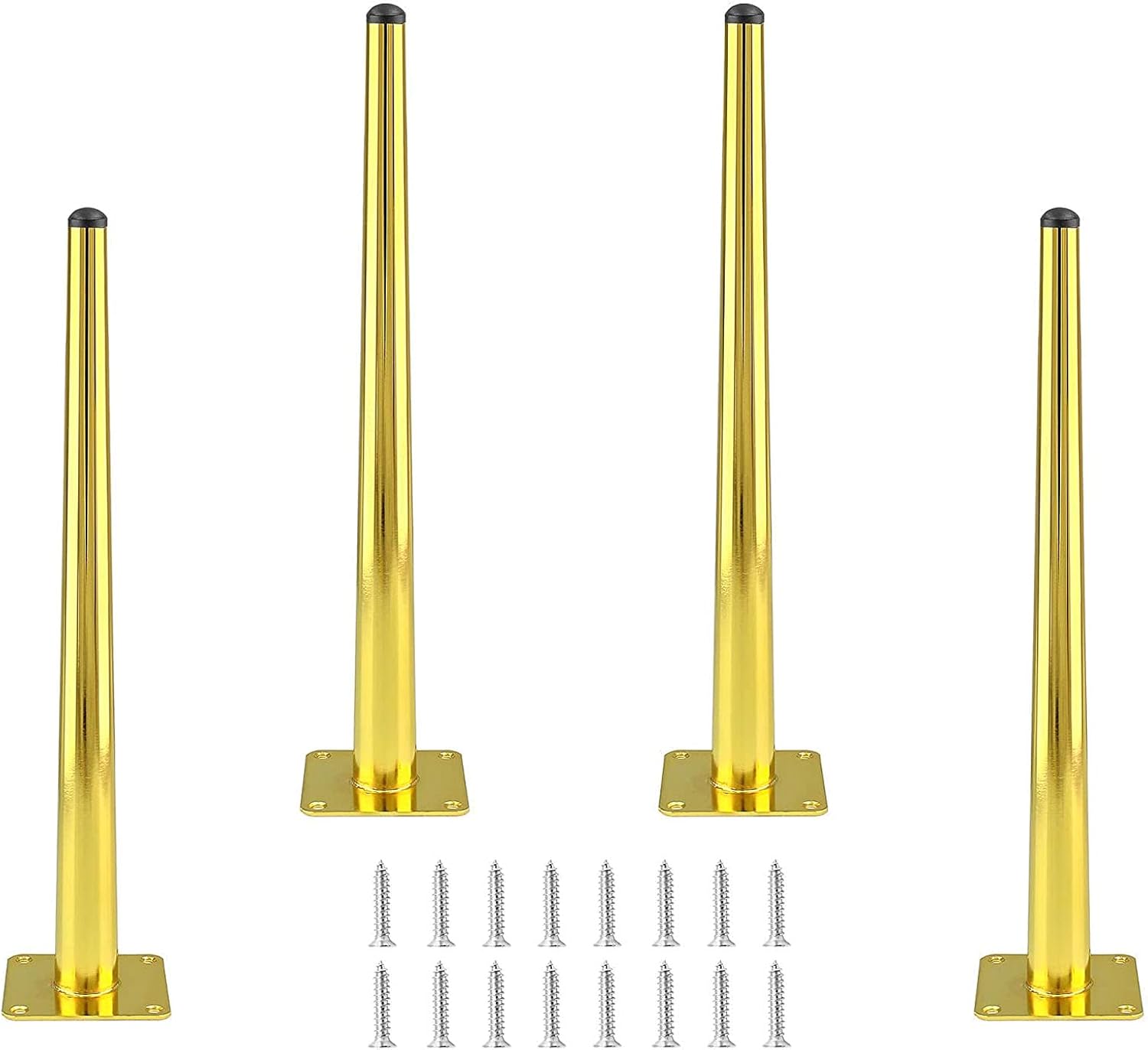 Cjueiom 16 Inch / 40cm Straight Furniture Legs Gold Sofa Legs Set of 4 ...