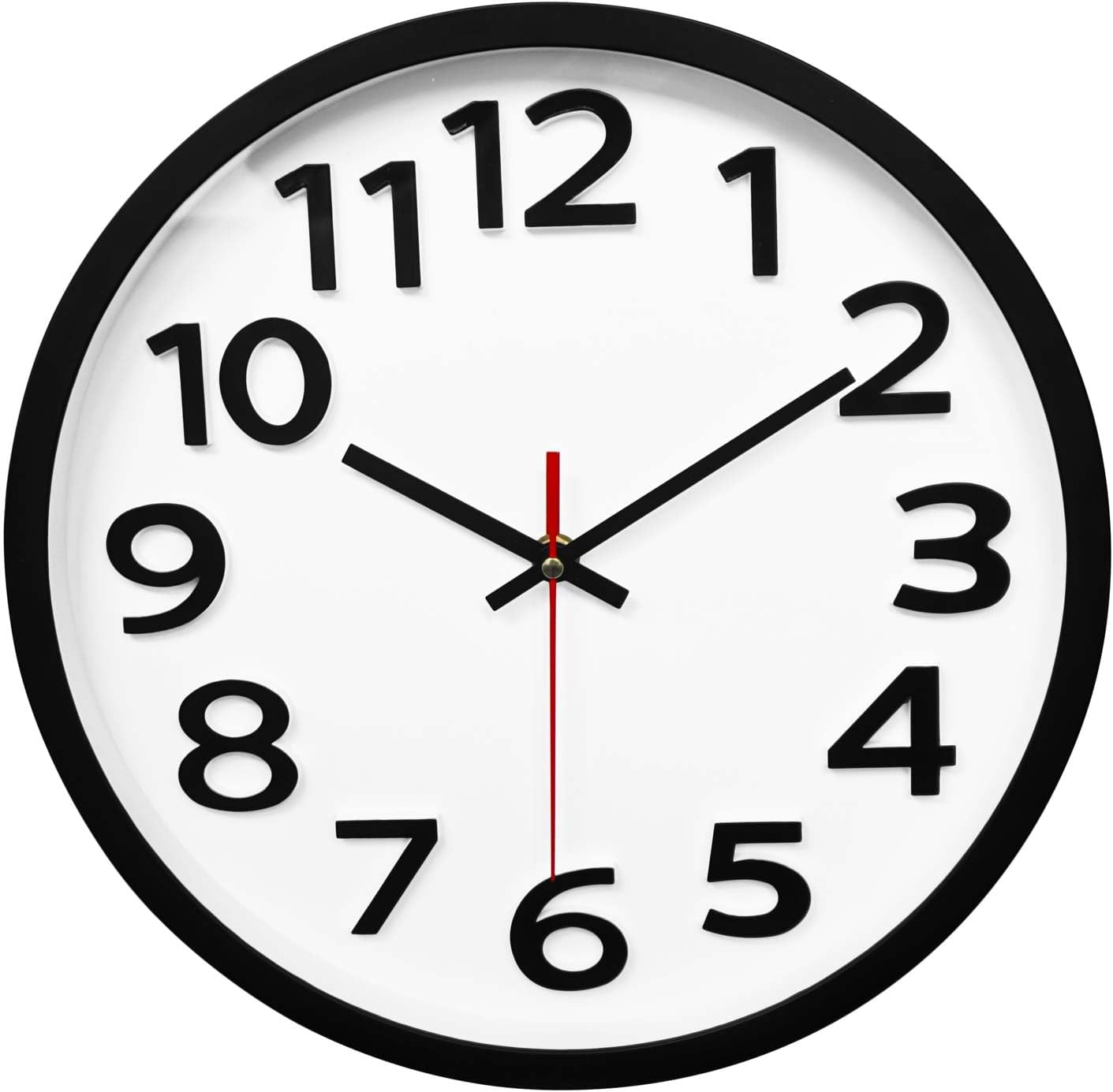 3D Number Wall Clock Silent Non Ticking 12 Inch Quality Quartz Battery ...