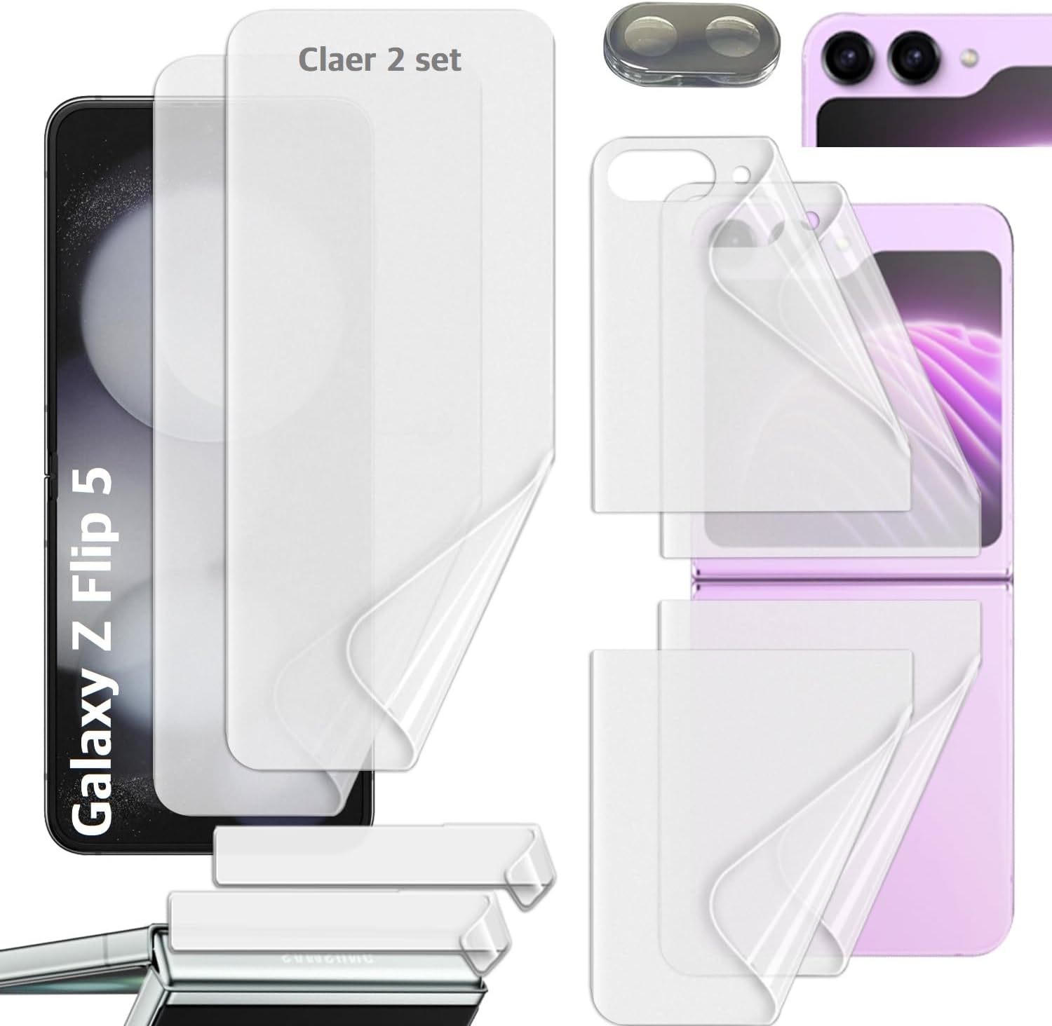 Amazon.com: [2SET 9PCS] Samsung Galaxy Z Flip 5 5G 2023 Premium TPU ...