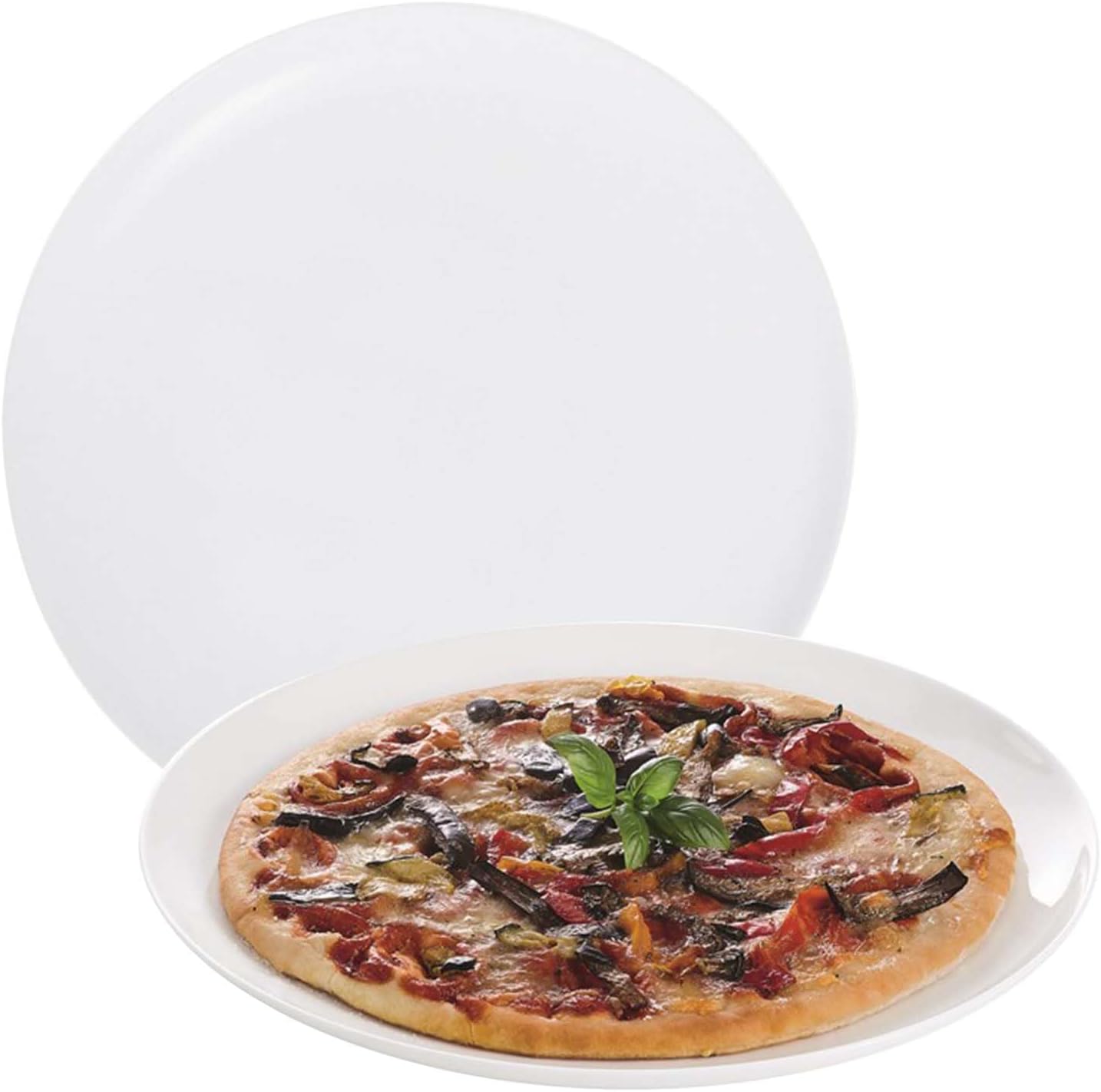UNIQUE HOME LIVING 32cm Porcelain Pizza Plate Set, Pizza Serving Dish ...