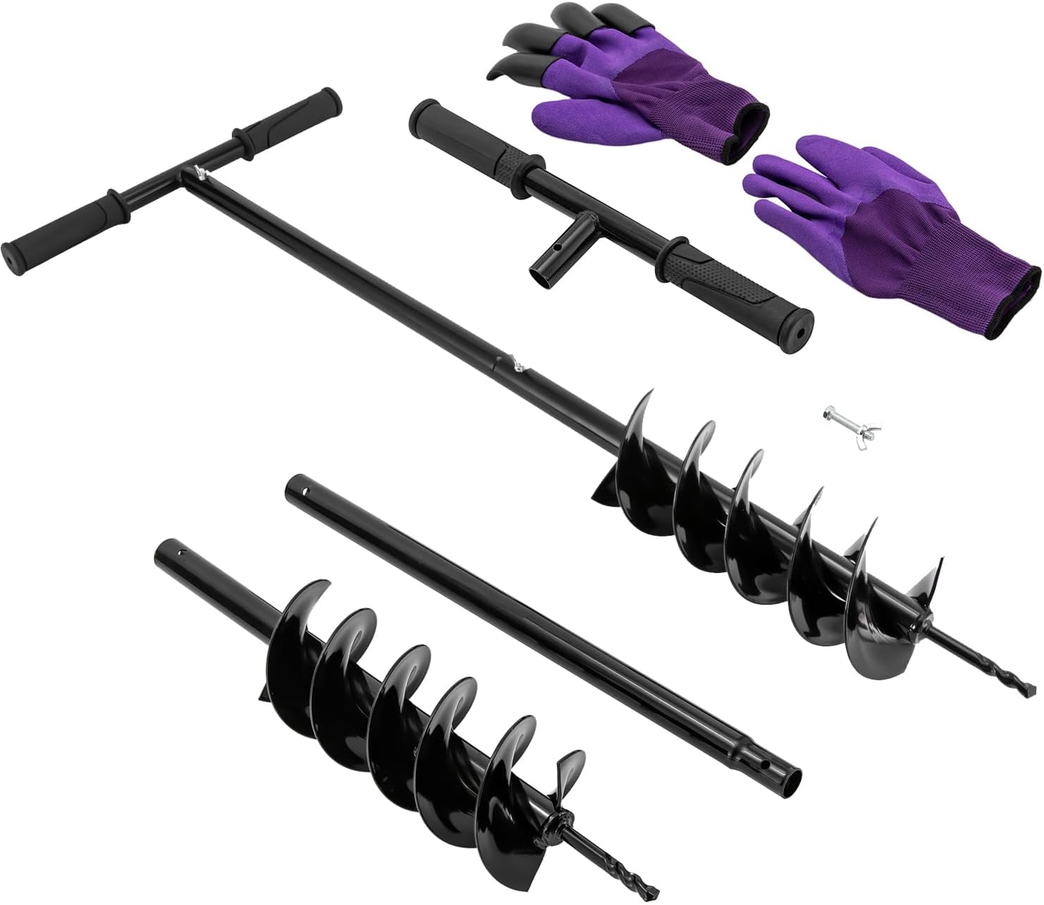 4" Fence Post Auger Adjustable Manual Garden Post Hole Digger Auger Bit ...