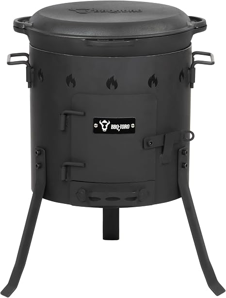 BBQ-Toro Kazan cast iron with Kazan cooker Ø 35 cm | cast iron pot with ...