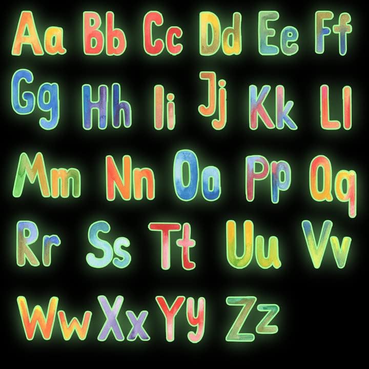 Amazon.com: Glow in The Dark Alphabet Wall Decal Removable Peel and ...