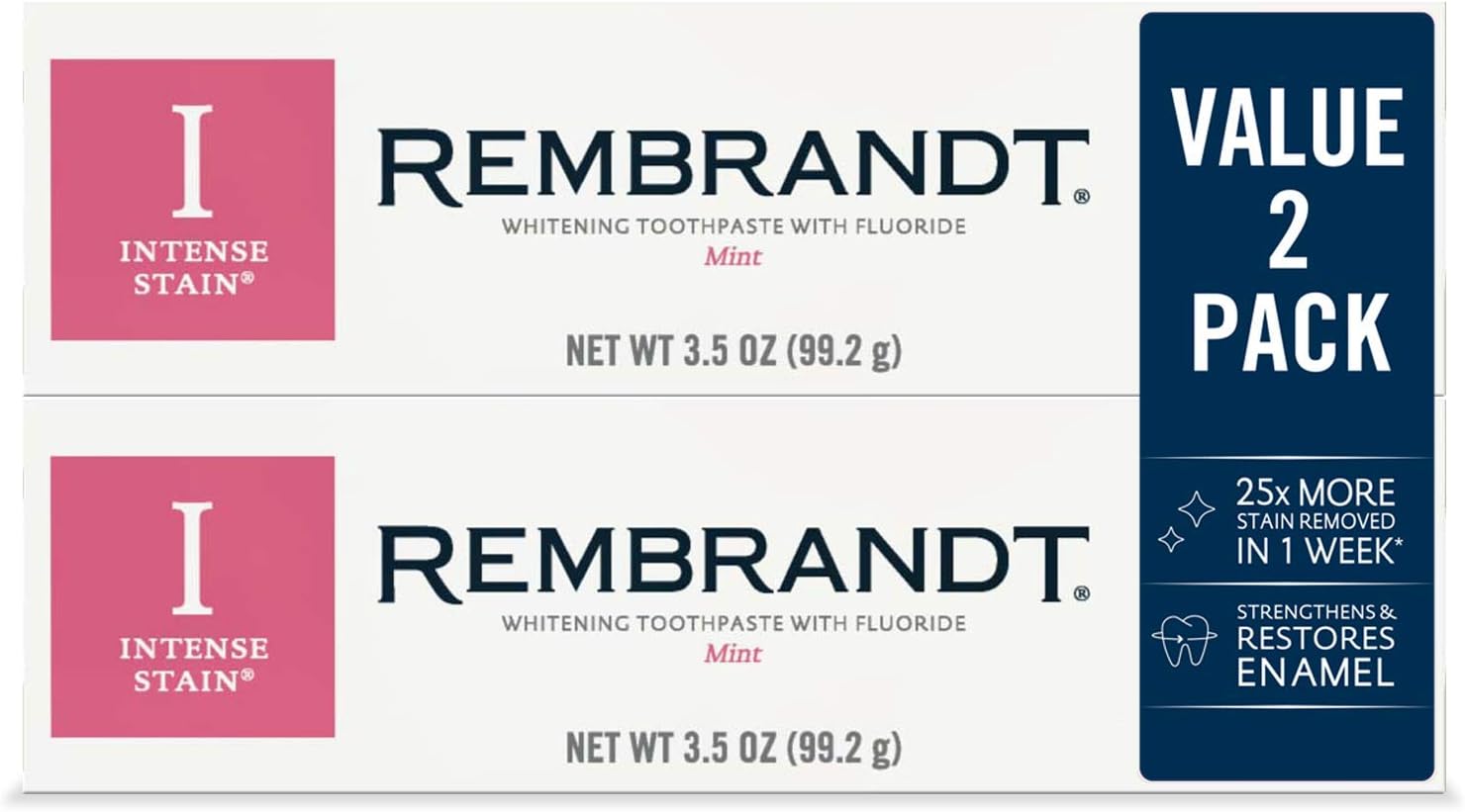 Rembrandt Intense Stain Toothpaste, Mint, 3 Ounce, 2-pack : Amazon.ca ...