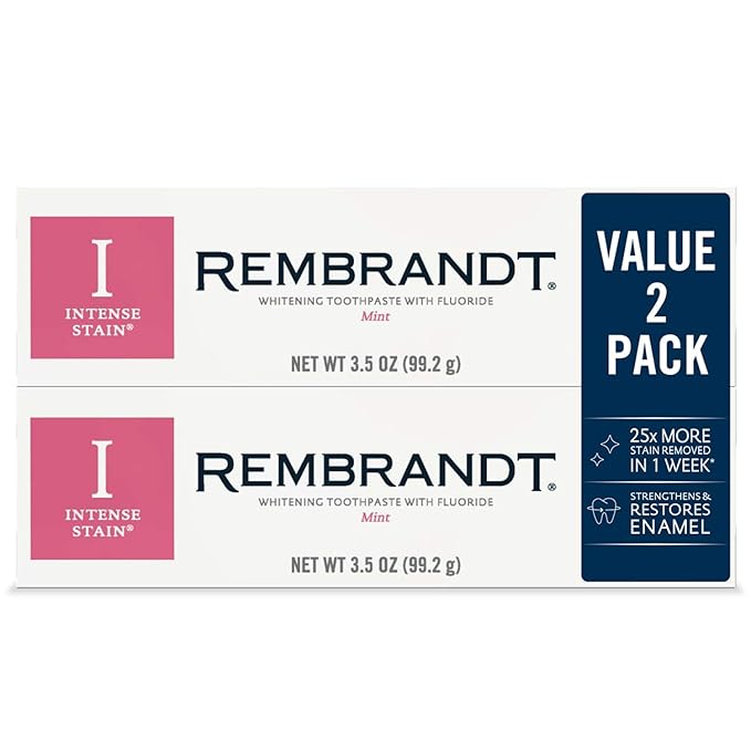 Amazon.com: Rembrandt Intense Stain Toothpaste, Mint, 3.5 Oz (Pack of 2 ...