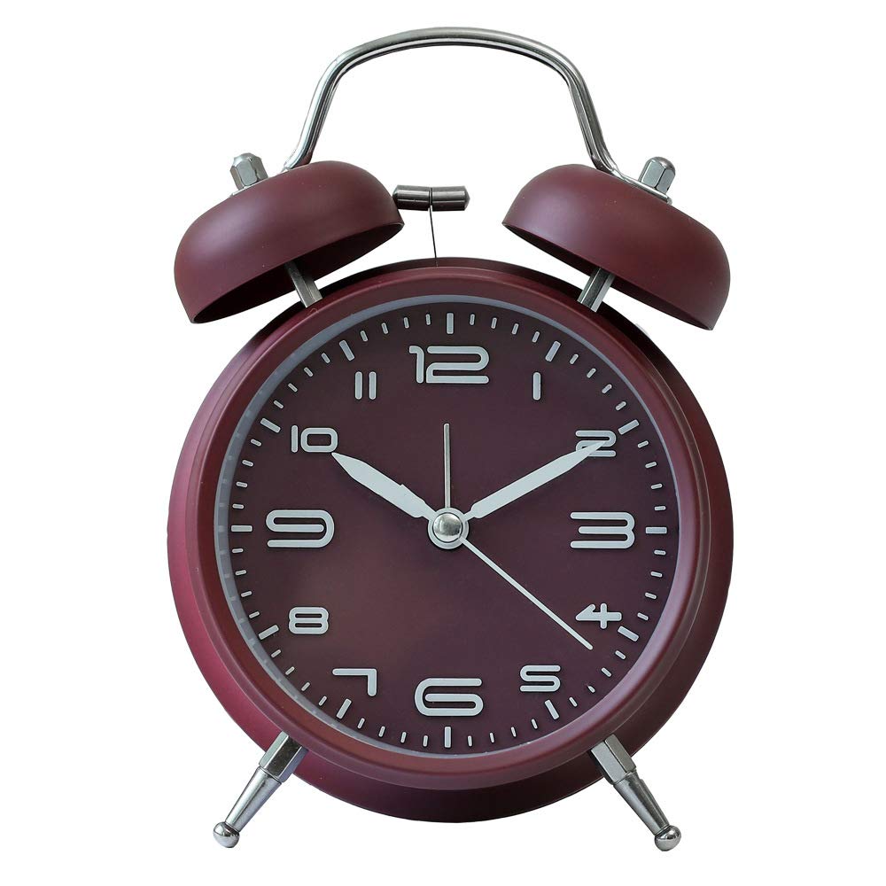 Amazon.com: 4 inches Twin Bell Alarm Clock with Backlight,Silent Non ...